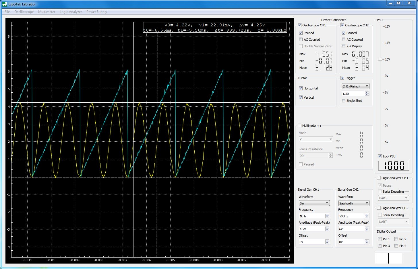 Mini Lab 5in1: Oscilloscope, Generator BF, Analyzer & Multimeter EspoTek Labrador
