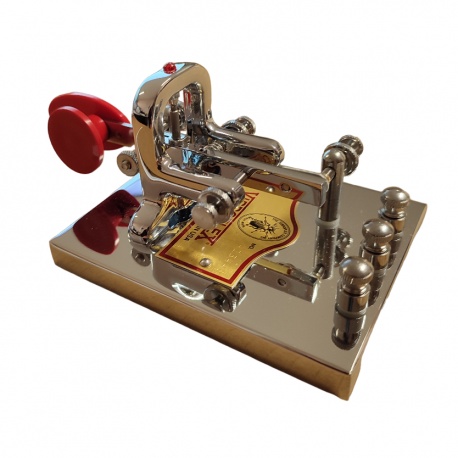 Vibrokeyer deluxe : Vibroplex CW keyer with chrome steel base